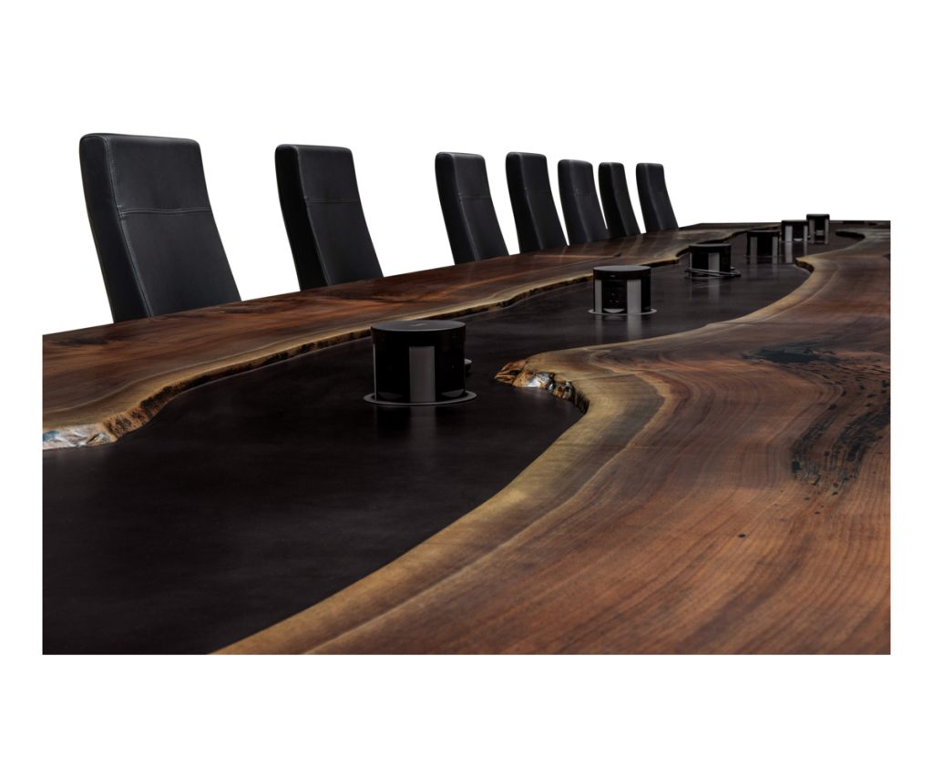 Phoenix Base Epoxy Conference Table - Black Buggy Furniture